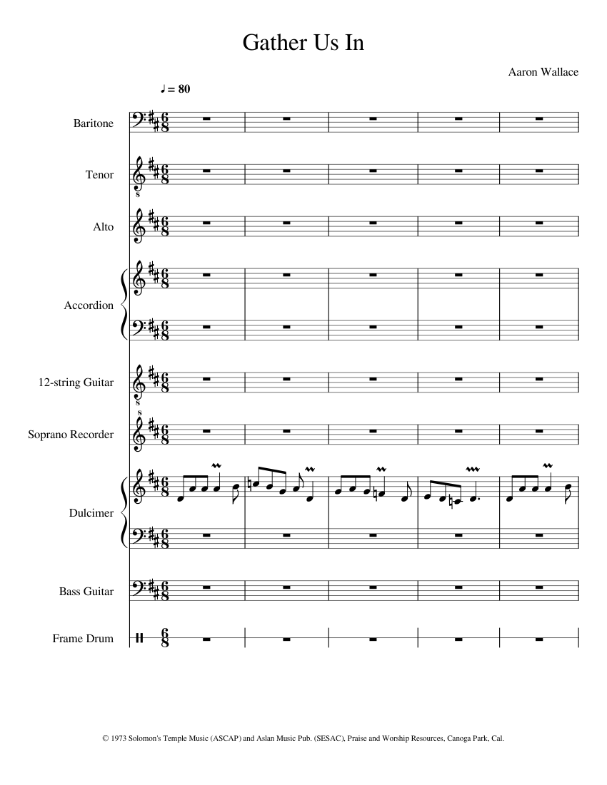 Gather Us In sheet music for Voice, Accordion, Guitar, Recorder ...