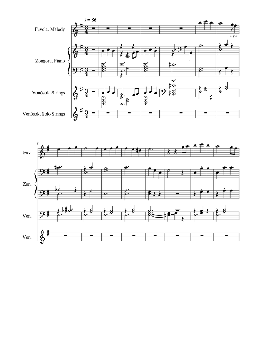 Feed The Birds Sheet music for Piano, Flute, Strings Group (Mixed ...
