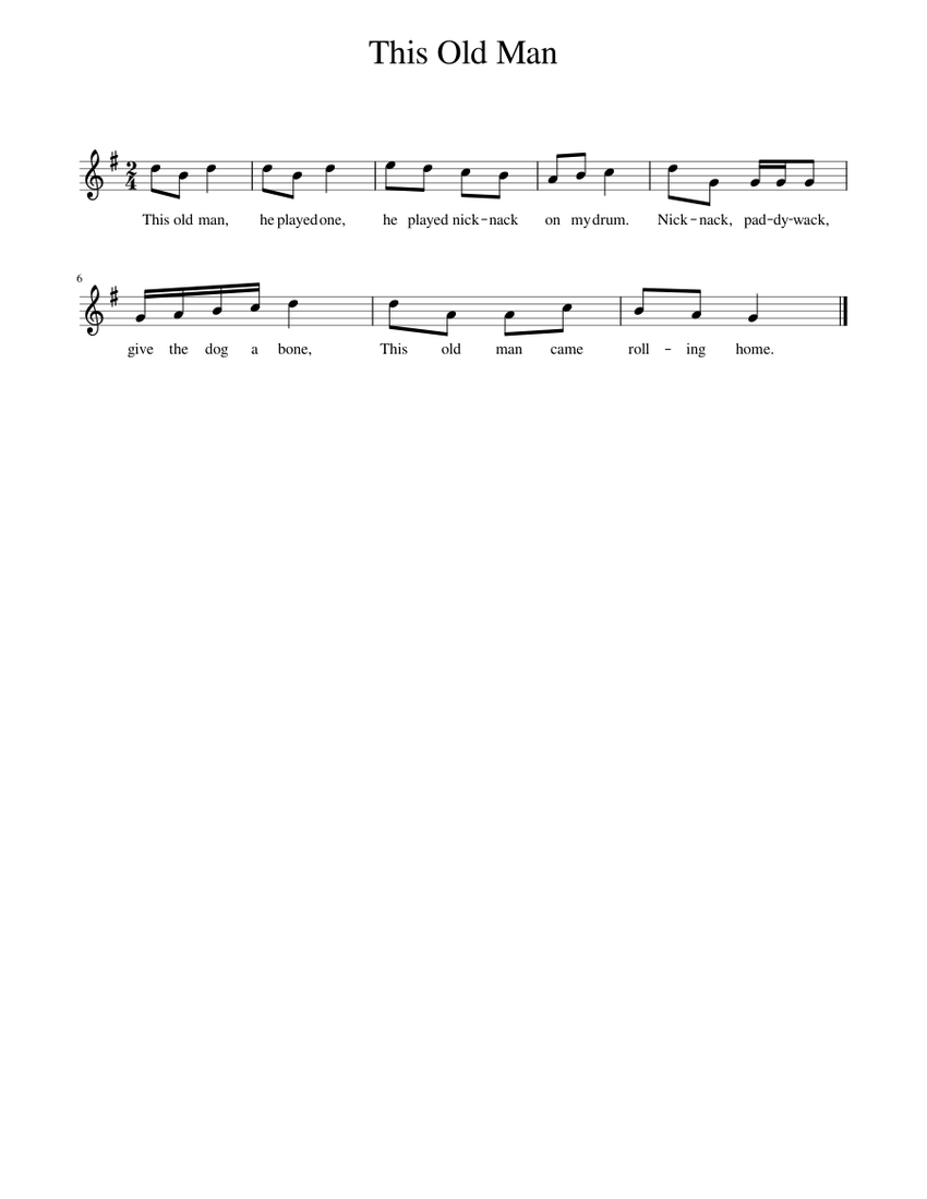This Old Man Sheet music | Musescore.com