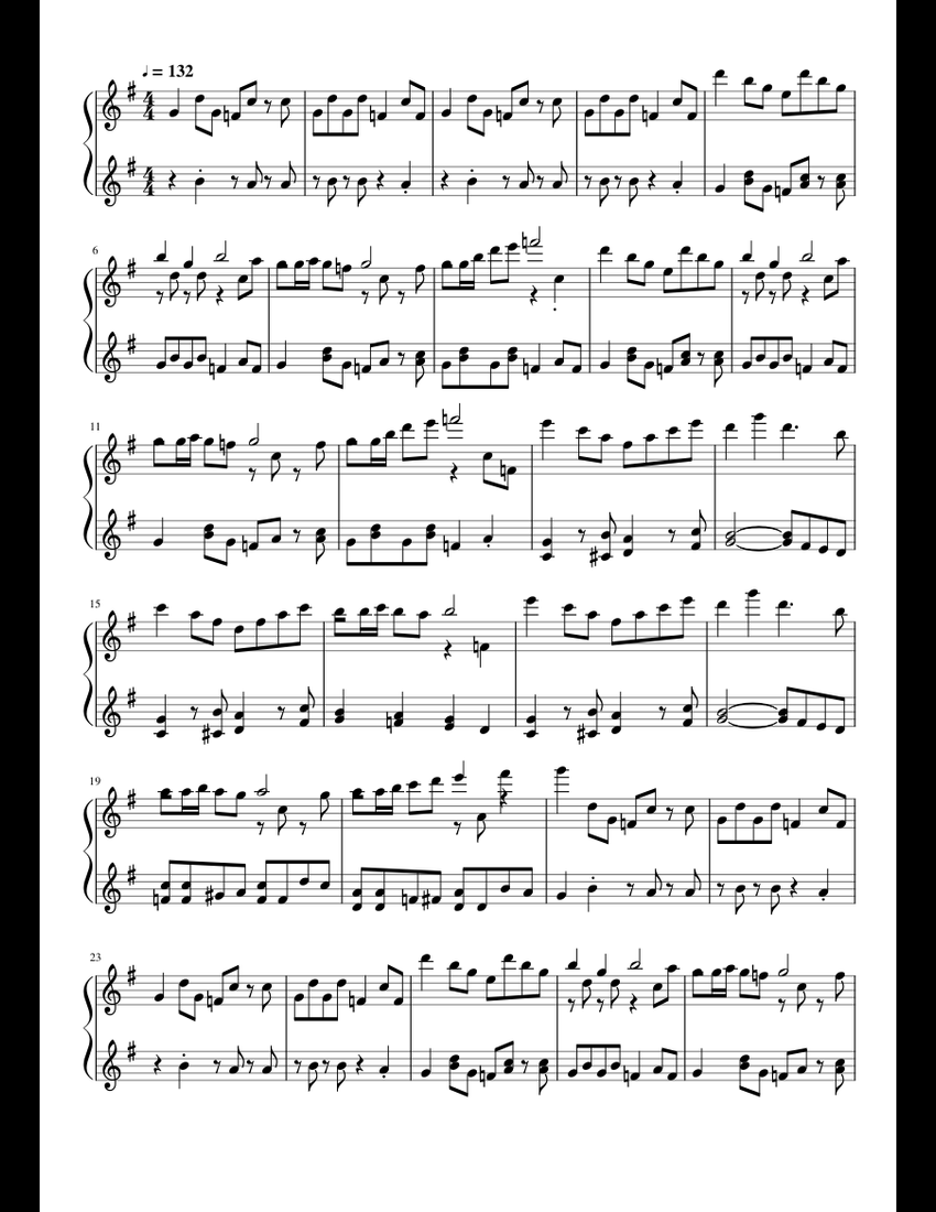 Final Fantasy VIII - Odeka Ke Chocobo sheet music for Piano download ...
