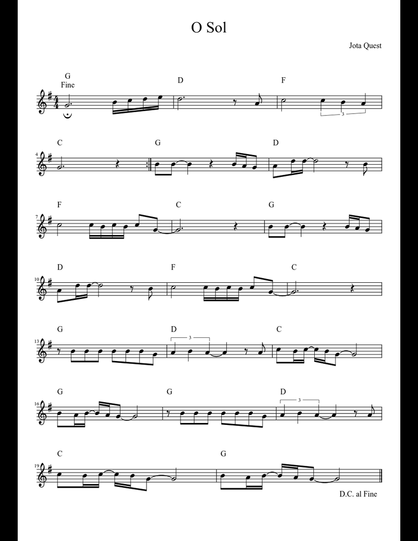 O Sol sheet music download free in PDF or MIDI