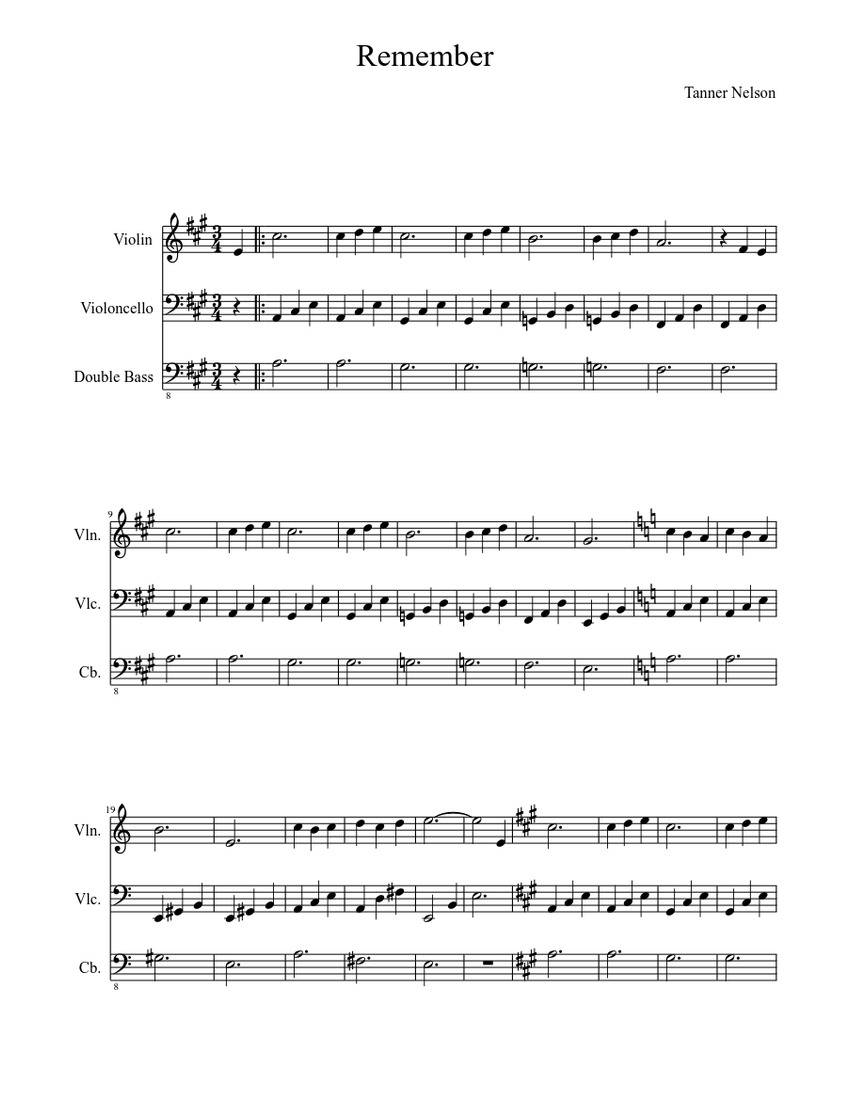 Remember Sheet music for Violin (Solo) | Musescore.com