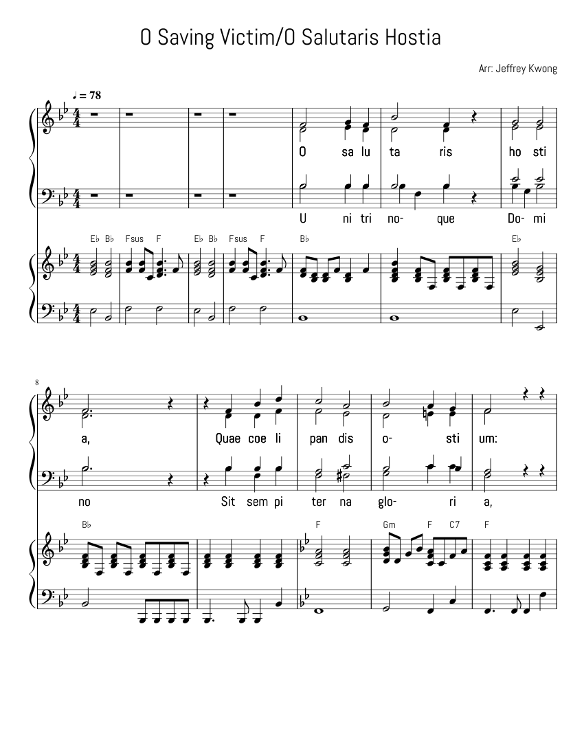 O Saving Victim O Salutaris Hostia Sheet music for Piano | Download ...