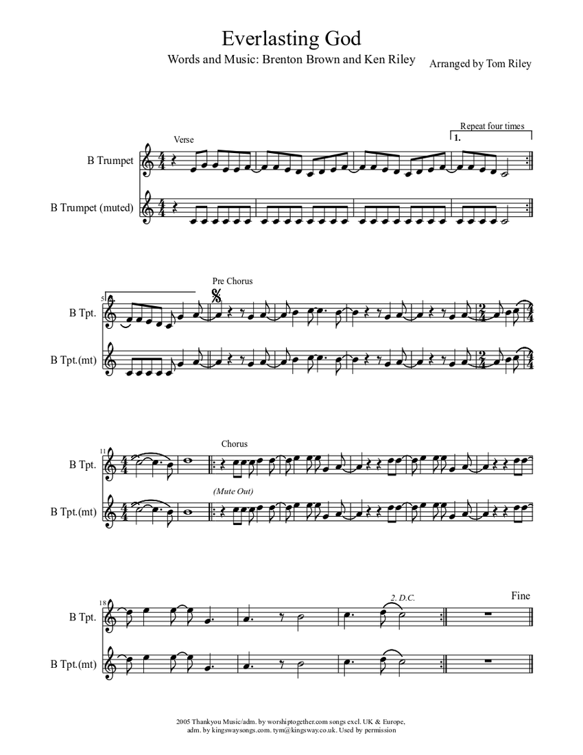 Everlasting God Sheet music | Download free in PDF or MIDI | Musescore.com