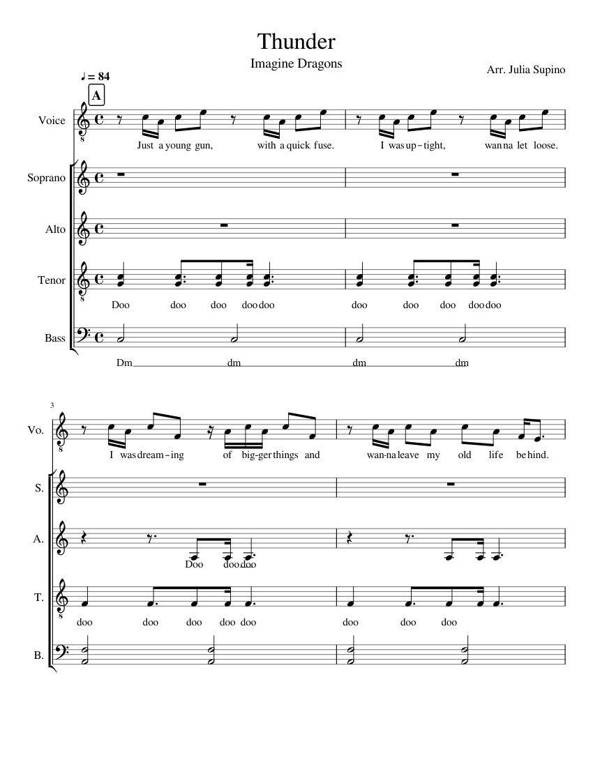 Thunder Sheet music for Piano | Download free in PDF or MIDI ...