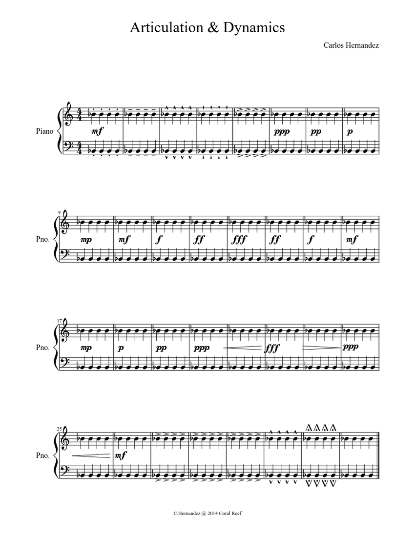Articulation & Dynamics Sheet music | Download free in PDF or MIDI ...