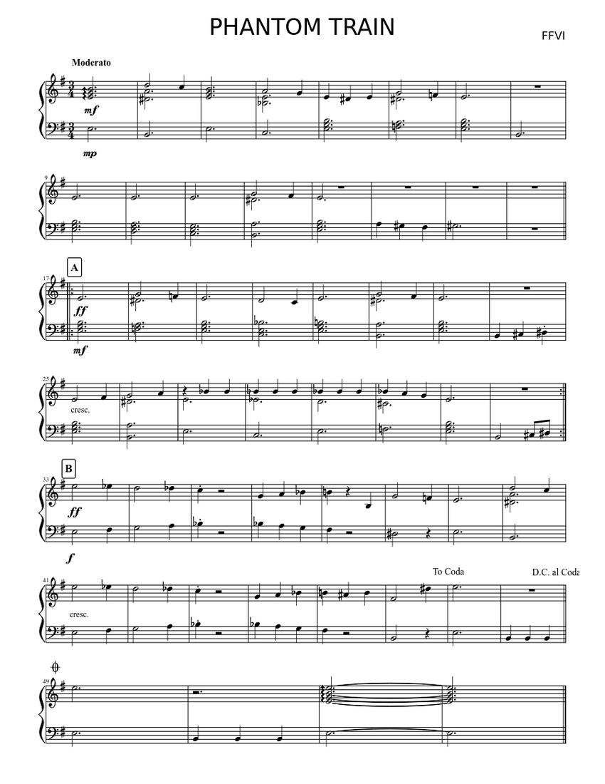 PHANTOM TRAIN Sheet music | Musescore.com