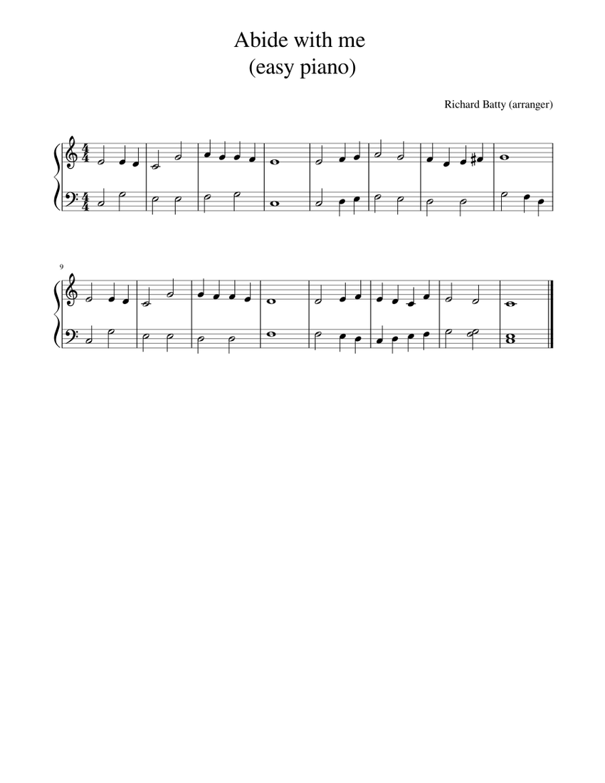 Abide with me (easy piano) Sheet music for Piano (Solo) | Musescore.com