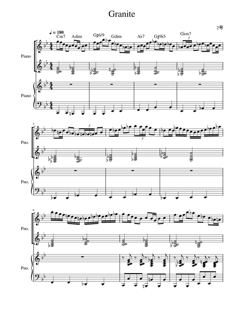 Granite sheet music for Piano download free in PDF or MIDI