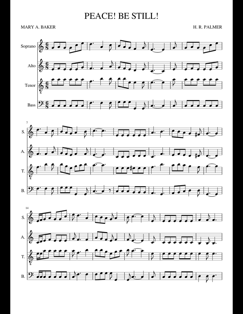 PEACE! BE STILL! sheet music for Voice download free in PDF or MIDI