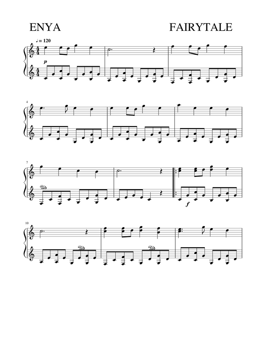 Fairytale Sheet music for Piano | Download free in PDF or MIDI ...