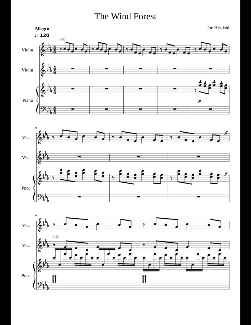 The Wind Forest sheet music for Violin, Piano download free in PDF or MIDI