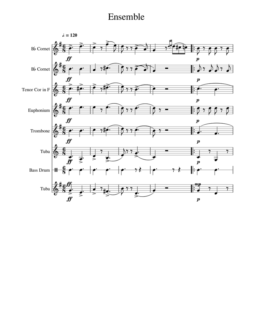 Death or Glory Sheet music for Trombone, French Horn, Tuba, Bass Drum ...