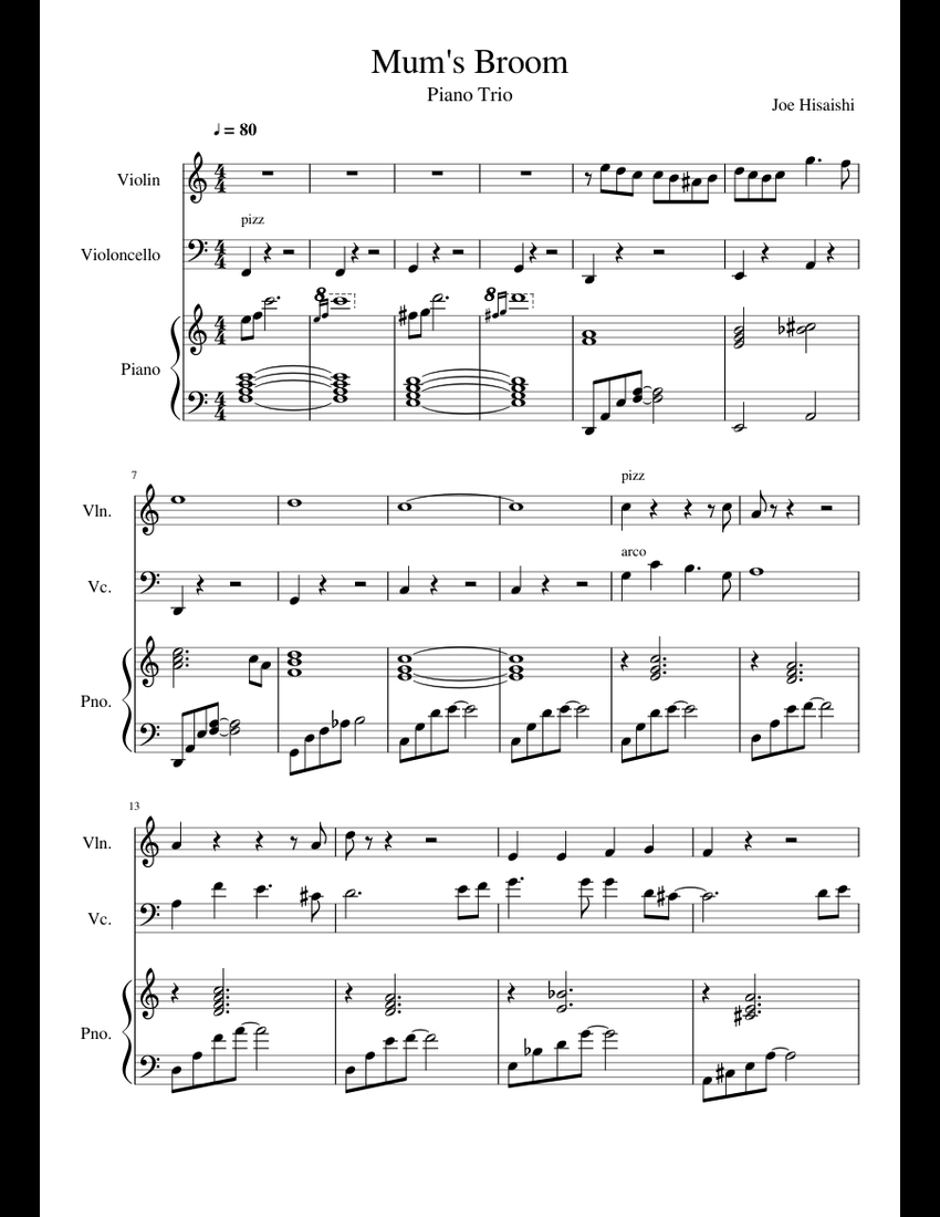 Mum's Broom sheet music for Violin, Piano, Cello download free in PDF ...