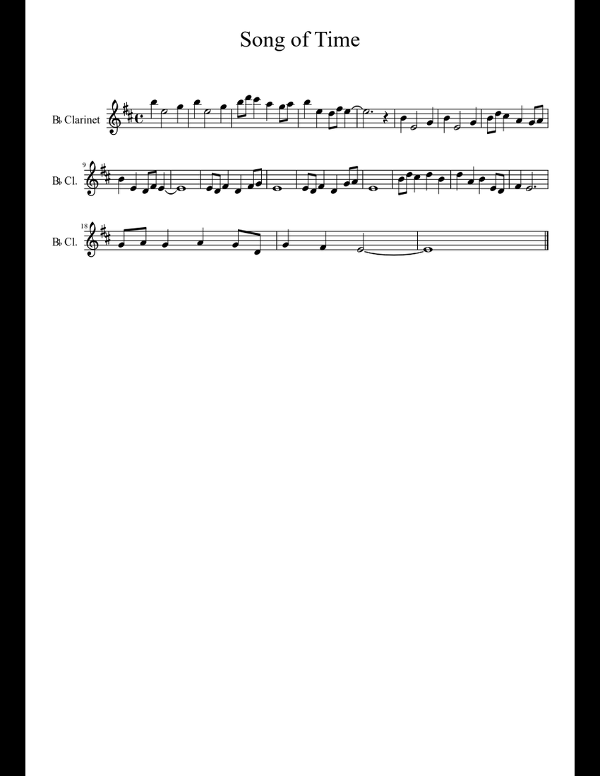Song of Time sheet music download free in PDF or MIDI