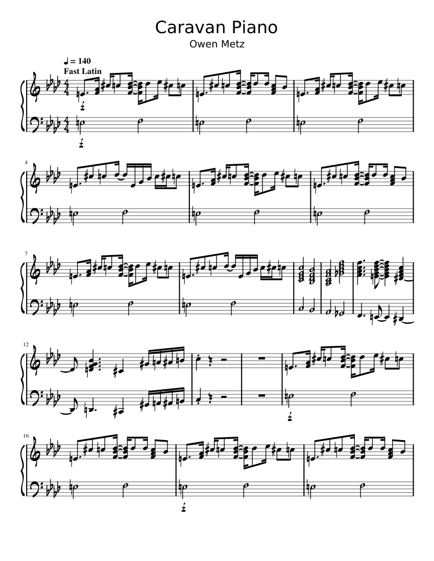 Caravan Piano Sheet music for Piano (Solo) | Musescore.com