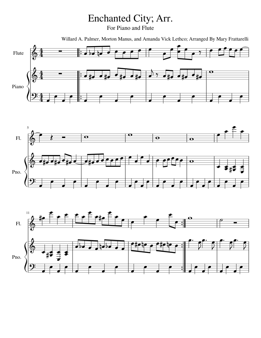 Enchanted City; Arr. Sheet music for Piano, Flute (Solo) | Musescore.com