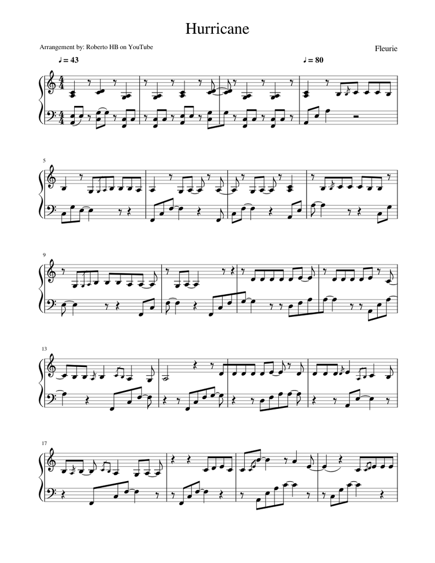 Hurricane by Fleurie Sheet music for Piano (Solo) | Musescore.com