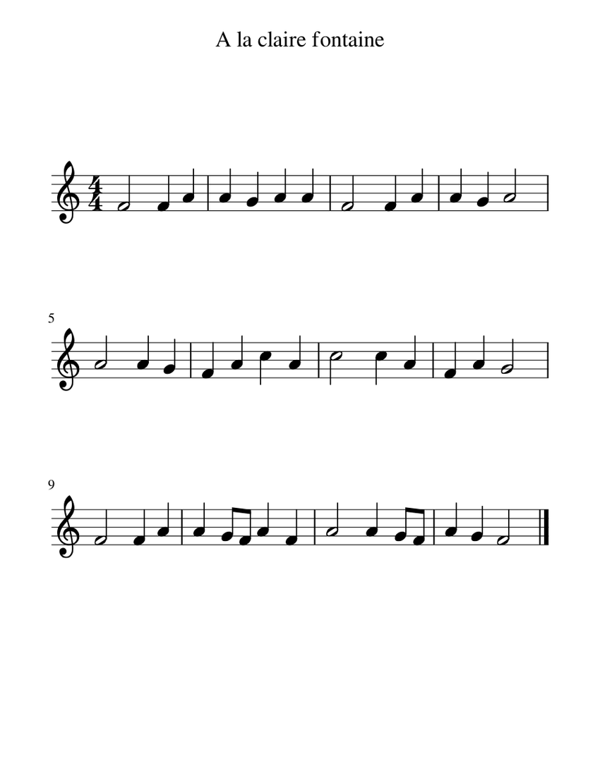 A la claire fontaine Sheet music for Piano | Download free in PDF or ...