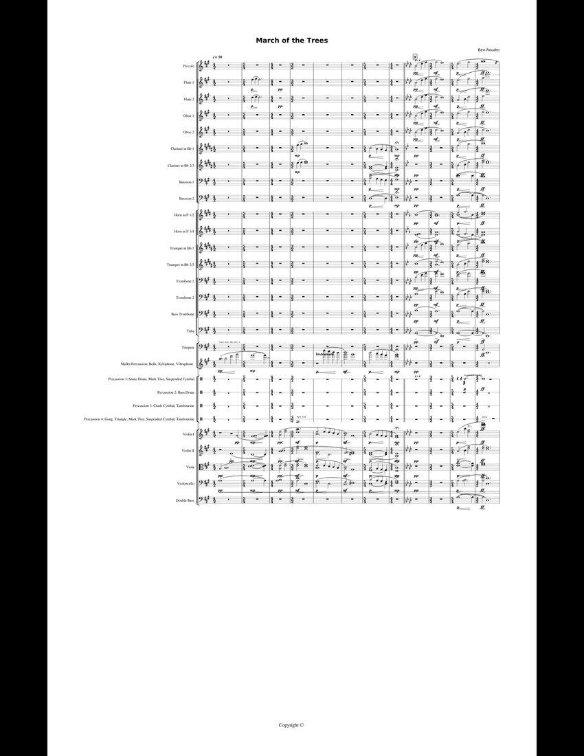 March of the Trees sheet music for Flute, Clarinet, Violin, Piccolo ...