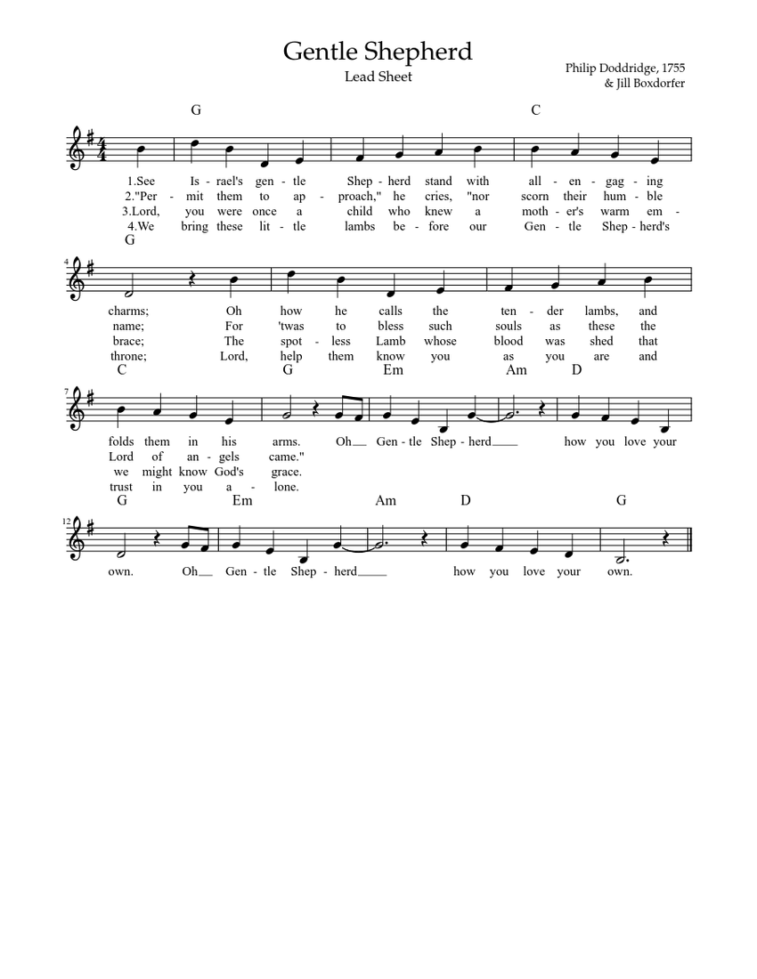 Gentle Shepherd Sheet music for Guitar | Download free in PDF or MIDI ...