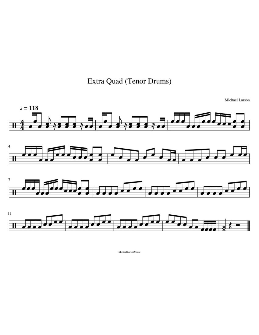 Extra Quad (Tenor Drums) Sheet music for Percussion | Download free in ...