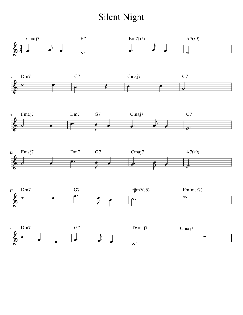 Silent Night Sheet music for Saxophone (Tenor) (Solo) | Musescore.com