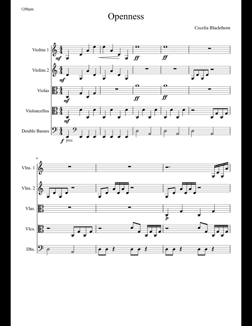 Openness sheet music for Strings download free in PDF or MIDI