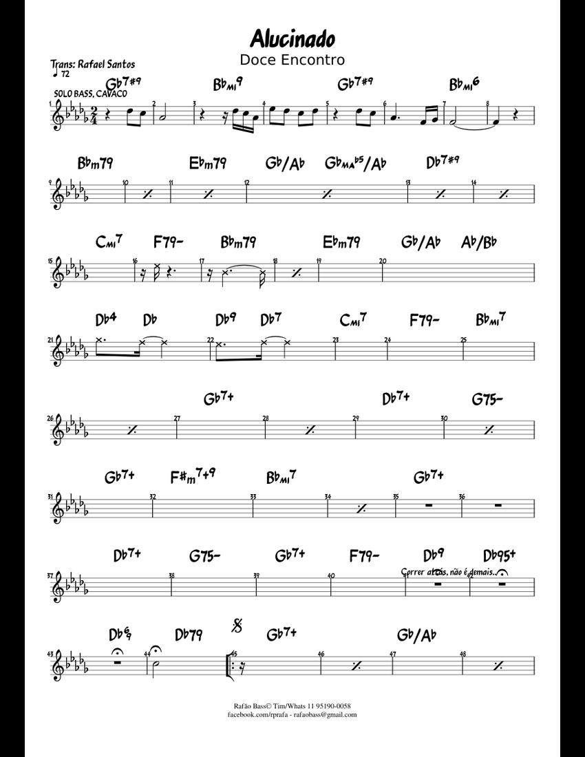 Alucinado sheet music for Percussion download free in PDF or MIDI