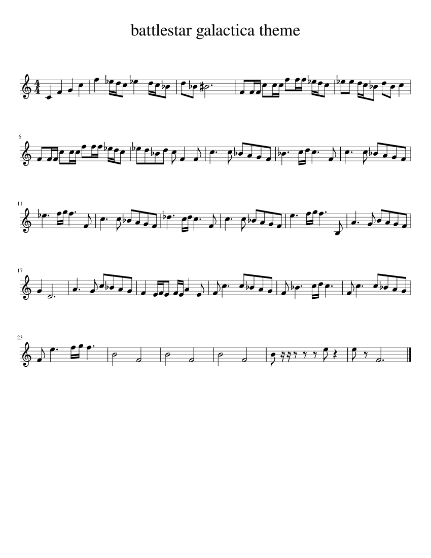 battlestar galactica theme Sheet music for Trumpet | Download free in ...