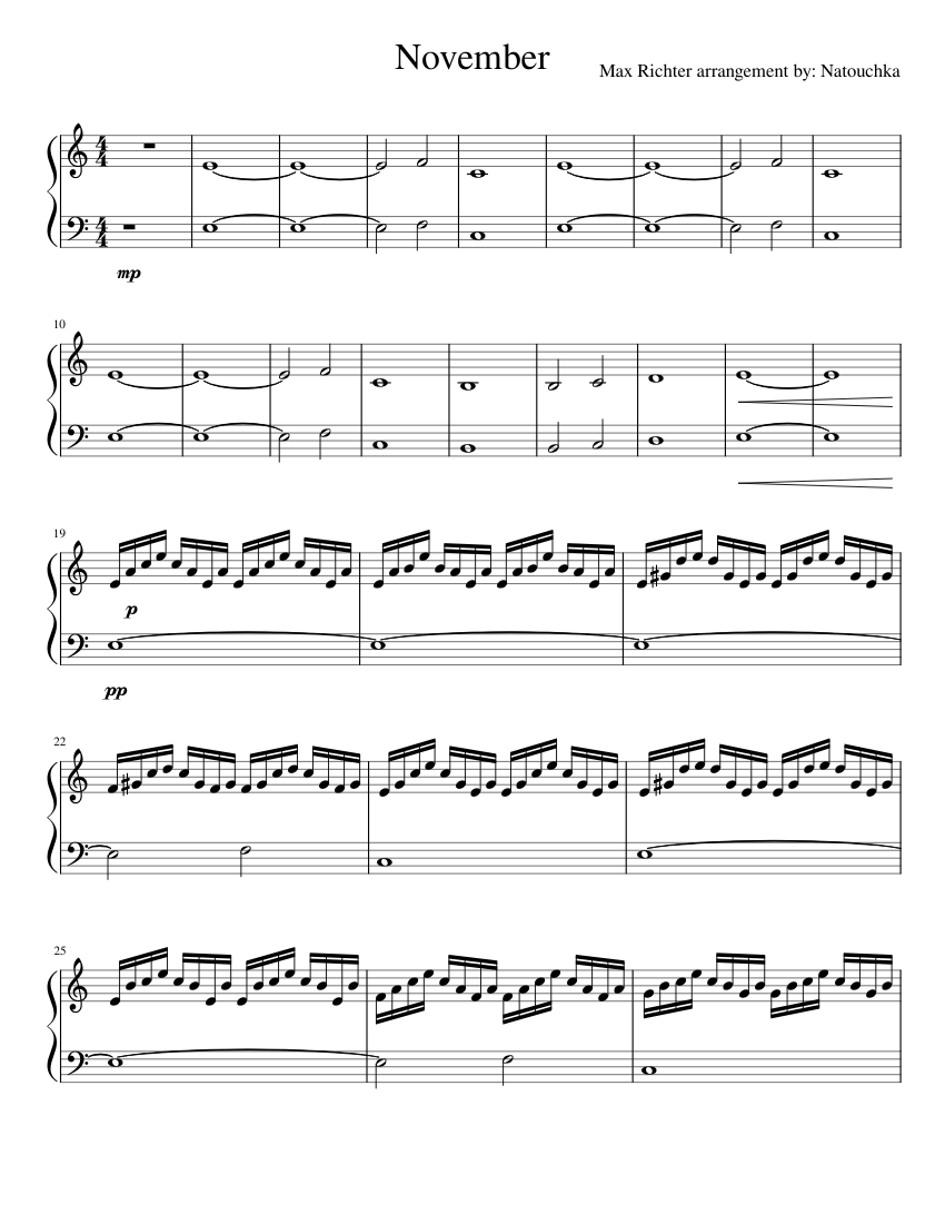November Max Richter Piano Version Sheet Music For Piano Download November Max Richter Piano Version Sheet Music For Piano Download