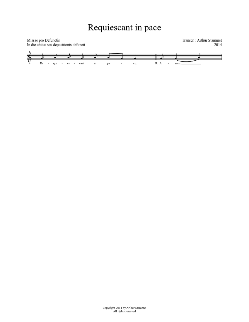 Requiescant in pace Sheet music for Voice | Download free in PDF or ...