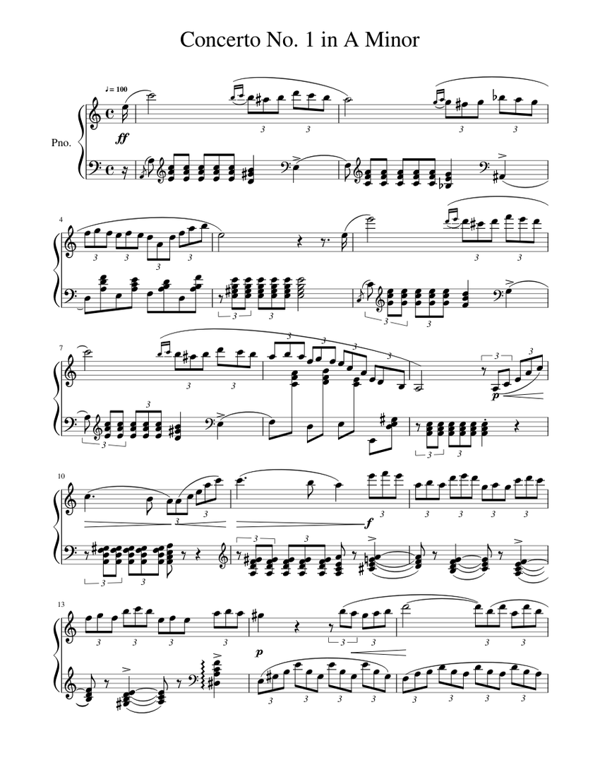 Accolay - Concerto No. 1 in A Minor Sheet music for Piano, Violin (Solo ...