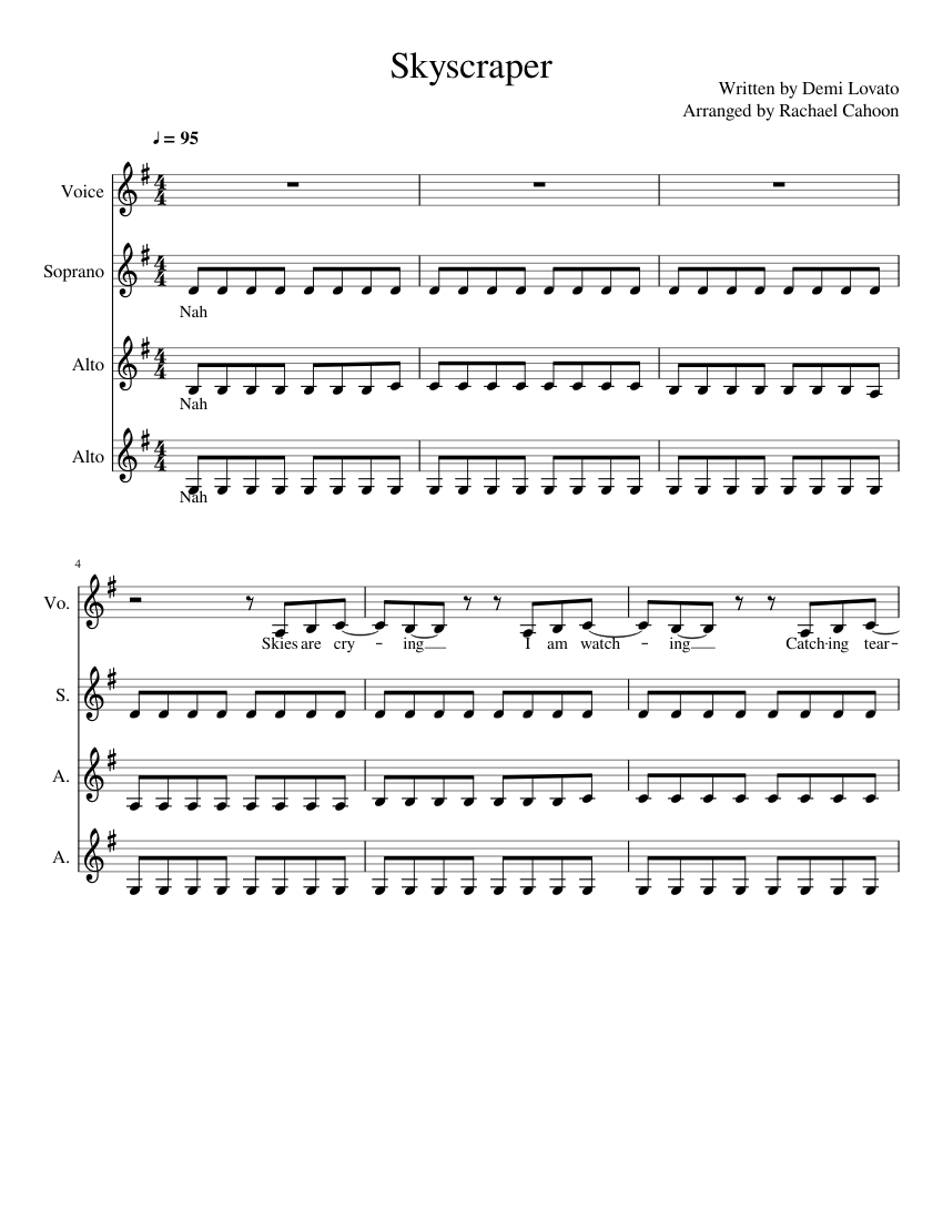 Skyscraper Sheet music for Voice | Download free in PDF or MIDI | Musescore.com