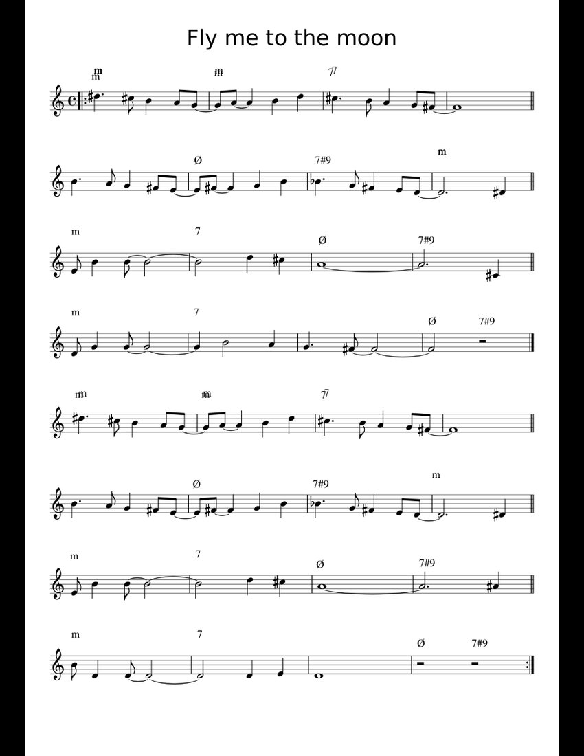 Fly me to the moon sheet music for Tenor Saxophone download free in PDF or MIDI