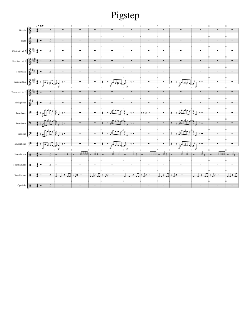 Pigstep Sheet music for Trumpet (In B Flat), Trombone, Flute, Clarinet (In B Flat) & more ...