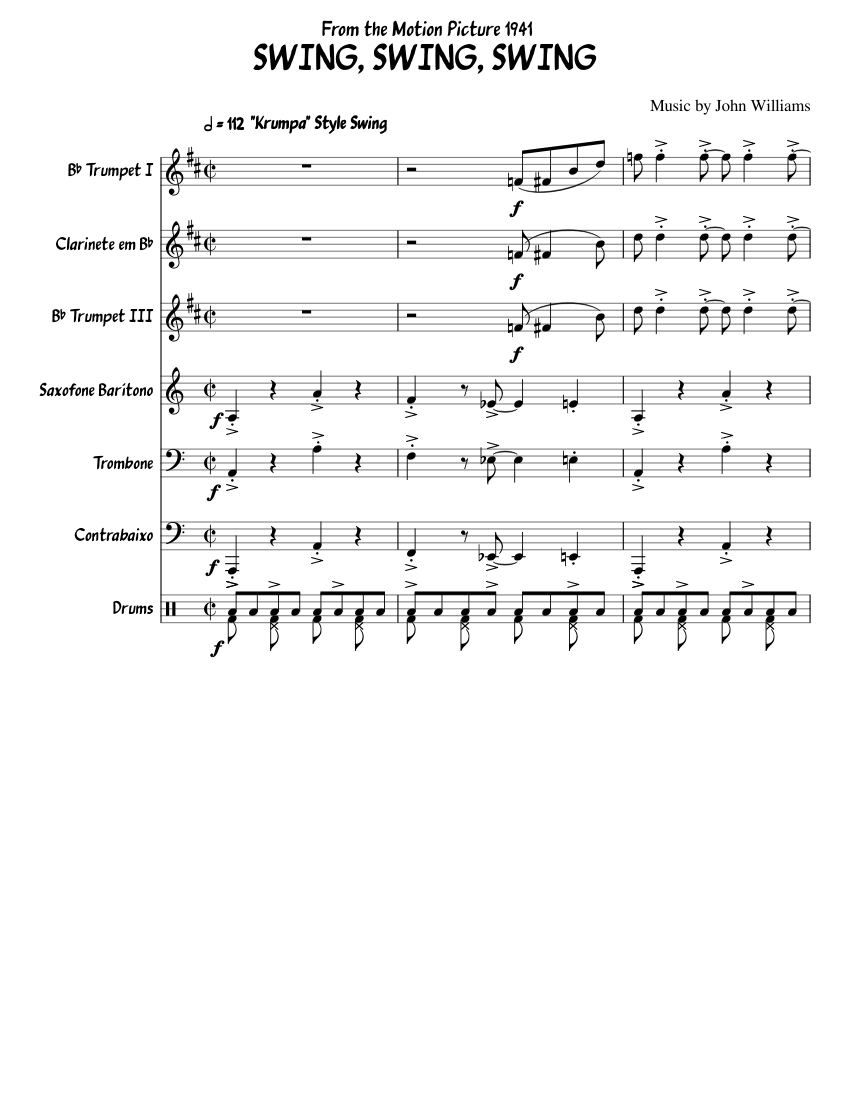 Swing Swing Swing Sheet music for Trumpet (In B Flat), Trombone, Drum ...
