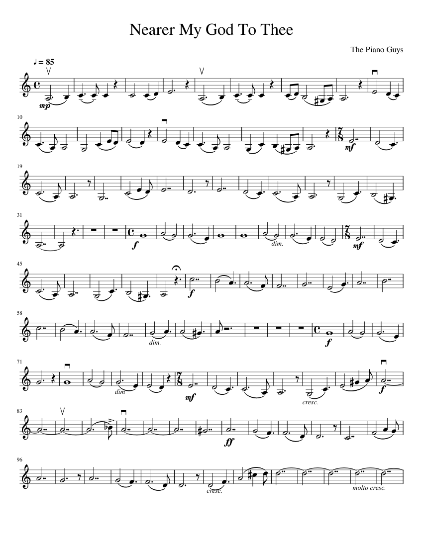Nearer My God To Thee Sheet music for Violin (Solo) | Musescore.com