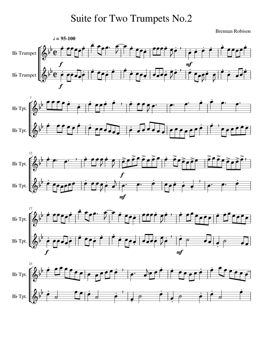 Suite for Two Trumpets No.2 Sheet music for Trumpet | Download free in ...