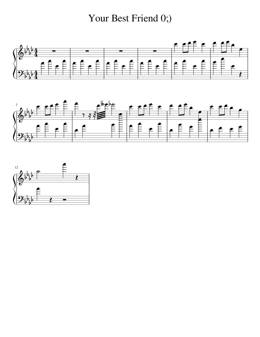 Your Best Friend 0;) Sheet music for Piano | Download free in PDF or ...