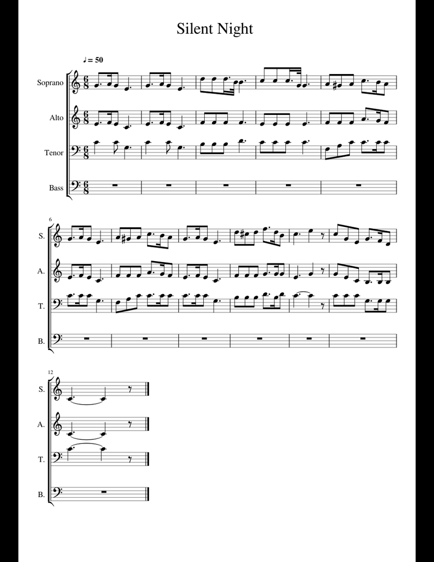 Silent Night sheet music for Voice download free in PDF or MIDI