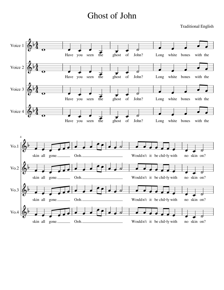 Ghost of John Sheet music for Vocals (Choral) | Musescore.com