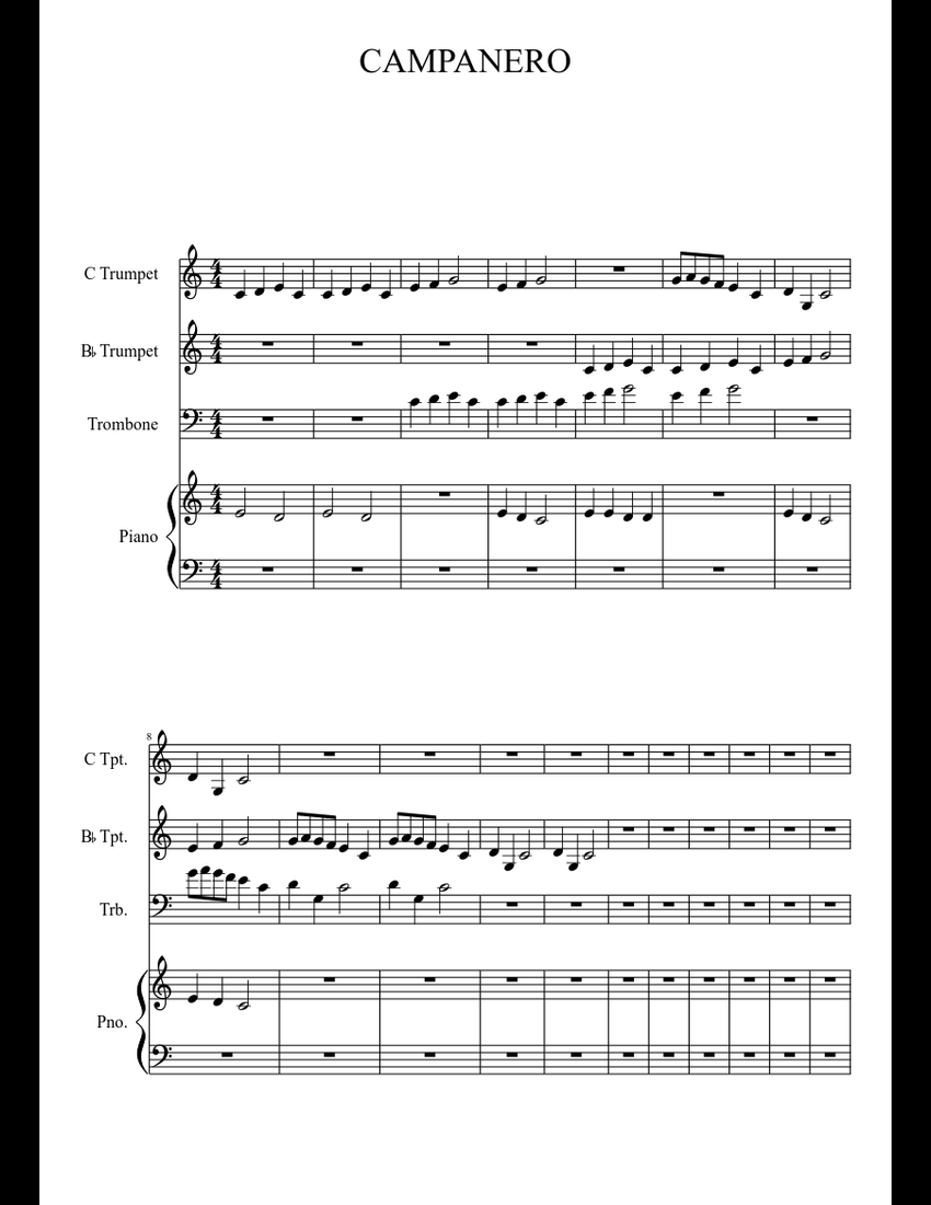CAMPANERO sheet music download free in PDF or MIDI