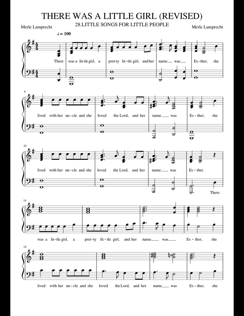 THERE WAS A LITTLE GIRL REVISED sheet music for Piano download free in ...