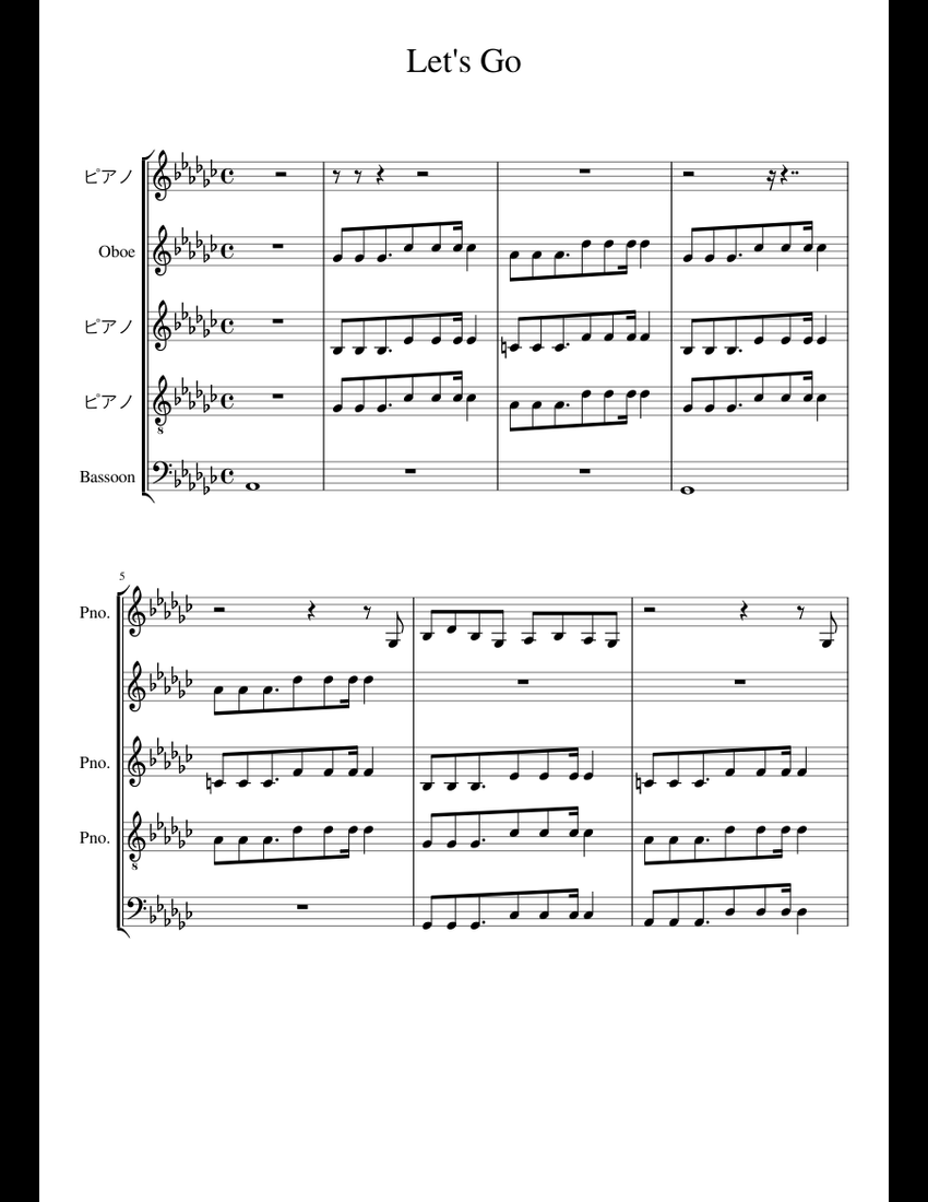 Let's Go sheet music download free in PDF or MIDI
