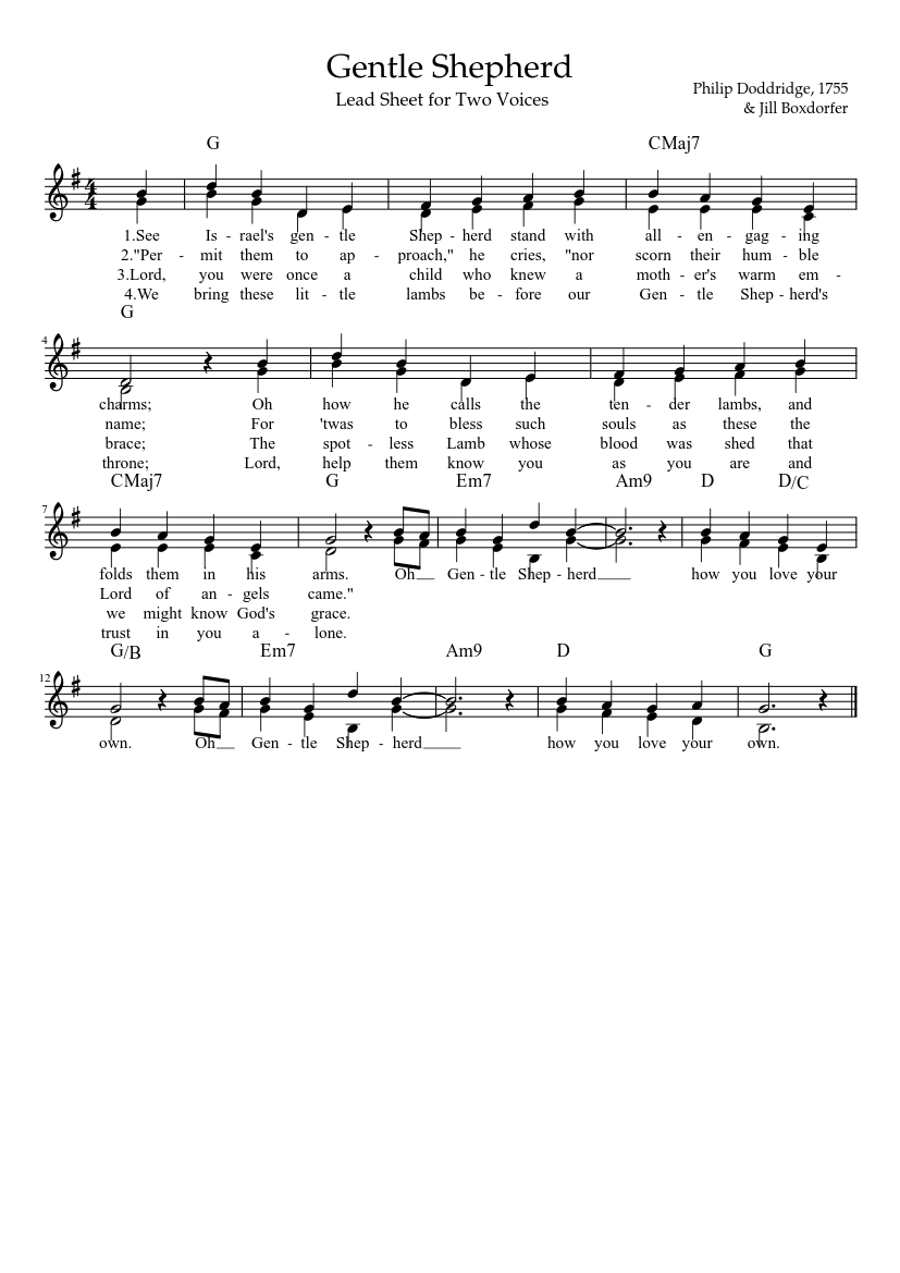 Gentle Shepherd - 2 parts sheet music for Guitar download free in PDF ...