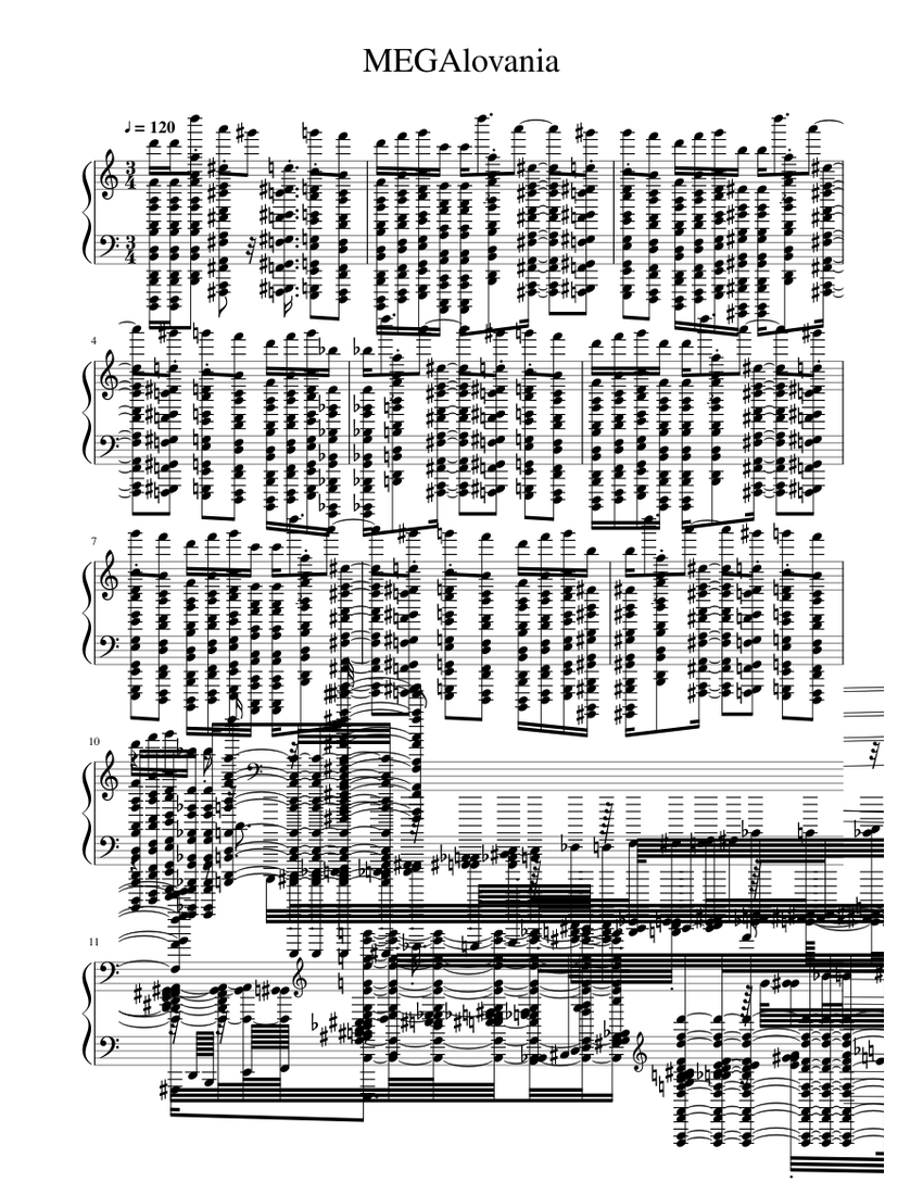 MEGAlovania Sheet music for Piano | Download free in PDF or MIDI ...
