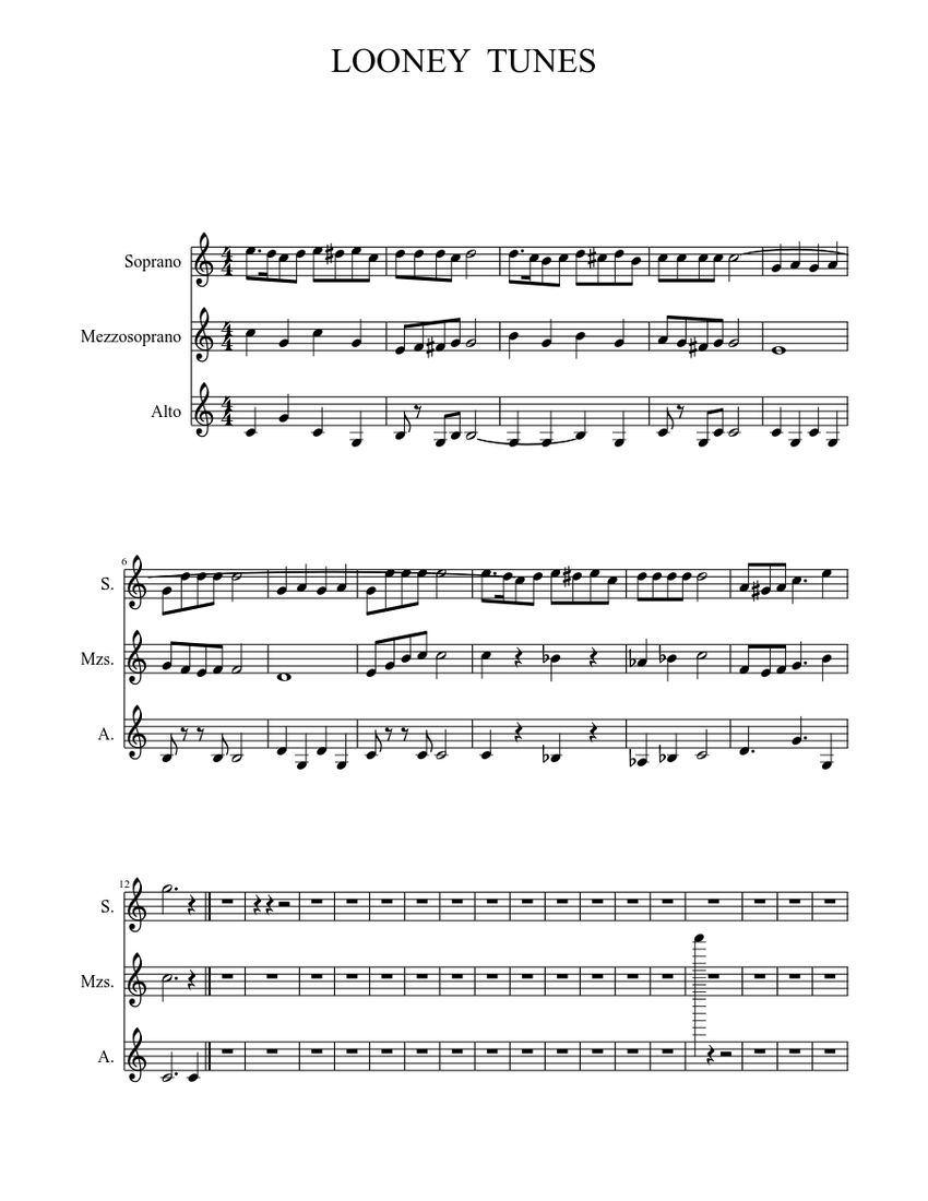 LOONEY TUNES Sheet music | Musescore.com