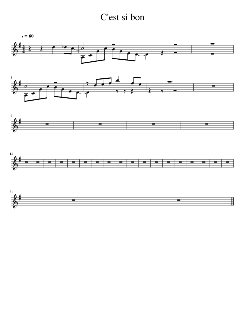 C'est si bon Sheet music for Piano (Solo) | Musescore.com