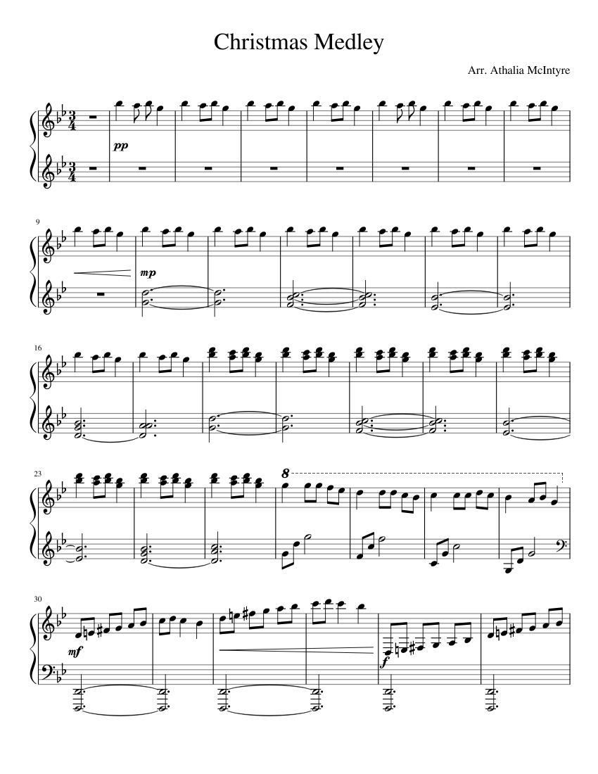Christmas Medley sheet music for Piano download free in PDF or MIDI